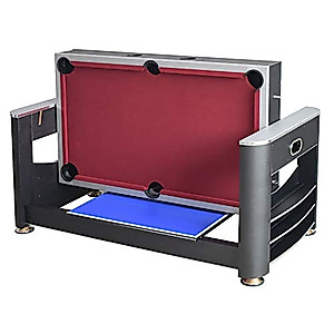 Triple Threat 6-ft 3-in-1 Multi Game Table with Billiards, Air Hockey, and Table Tennis