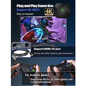 Fadist Retro Game Console, Super Game Box, Built in 30000+ 2D/3D Classic Games, 4K HD Output, Plug and Play Game Console, Ideal Gift for Kids, Adult, Friend, Lover