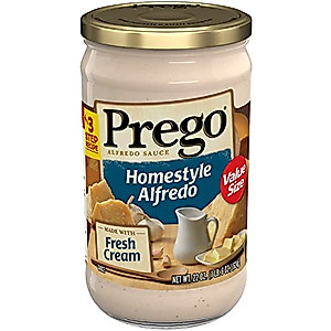 Prego Homestyle Alfredo Pasta Sauce, 22 oz Jar (Pack of 6)