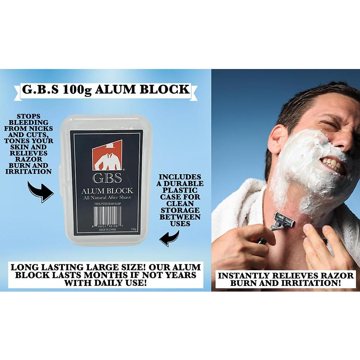 G.B.S Stylish Shaving Set - Shave Ready Straight Razor, Honing Sharpening Strop, Straight Razor Leather Case, Ceramic Mug Brush with Stand, Alum, Shaving Soap & Strop Paste, Ivory