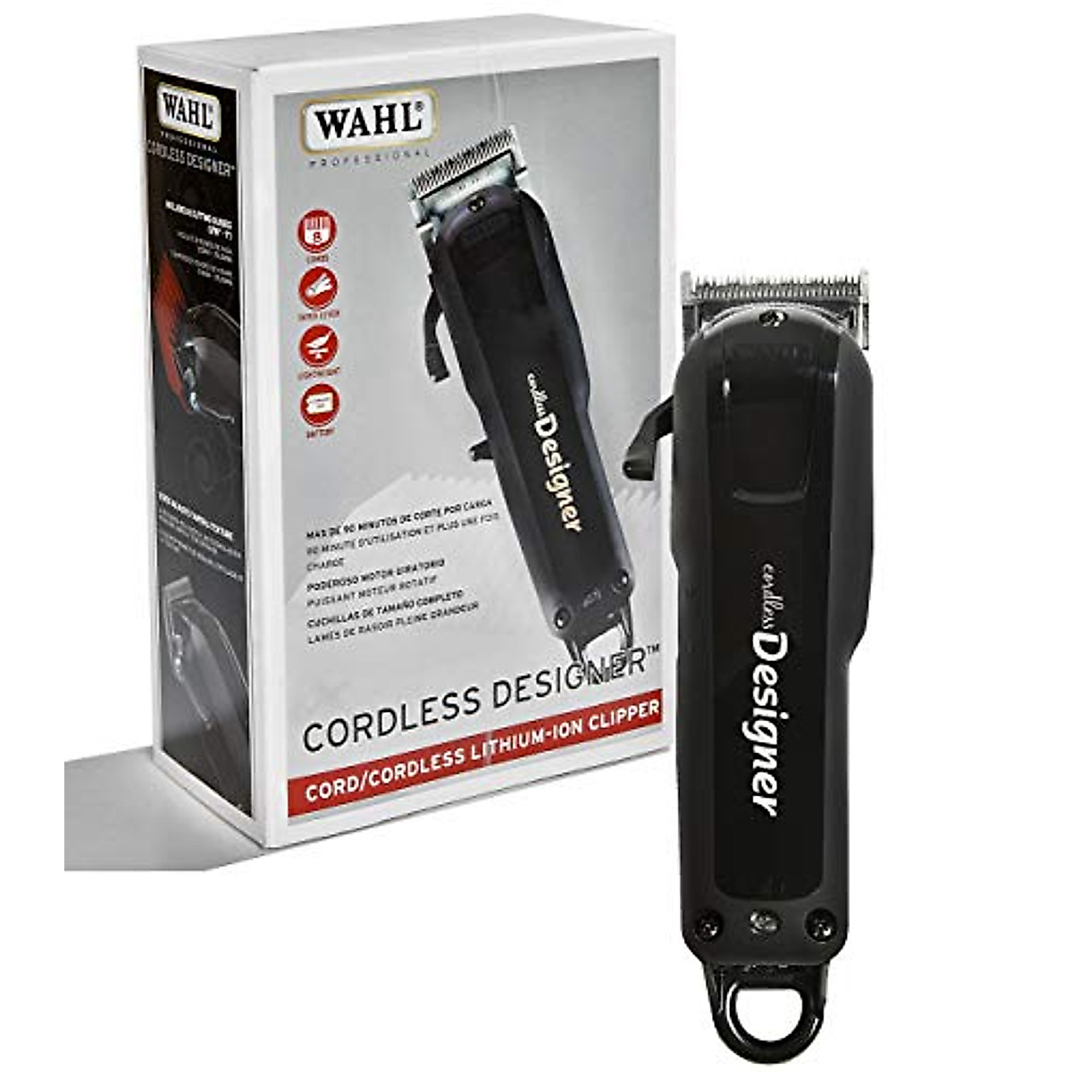 Wahl Professional - Cordless Designer Clipper with 90+ Minute Run Time Cord Cordless Convenience for Professional Barbers and Stylists - Model 8591