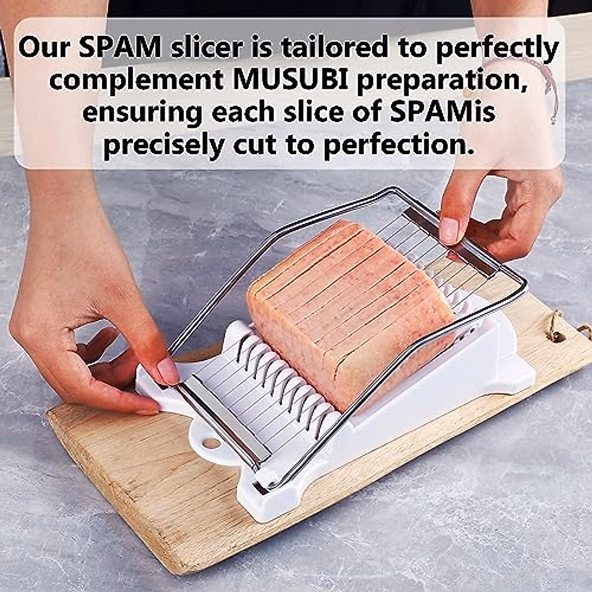 Spam Musubi Mold, Musubi Maker Press 2 Pack with Luncheon Meat Slicer and Rice Paddle - Create Authentic Hawaiian Musubi at Home Non-Stick, The Musubi Mold is Used in Hawaii Restaurants !