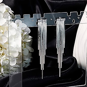 Ritach 925 Silver Tassel Earrings for Women Hypoallergenic Long Chain Dangle Statement Earrings for Prom Wedding