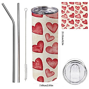 Medpol love kisses valentines insulated tumblers coffee cup Gift，love kisses valentines Drinking Glasses-Tea Cup-Coffee Mug tumbler with lid and straw 20 oz insulated tumbler cups