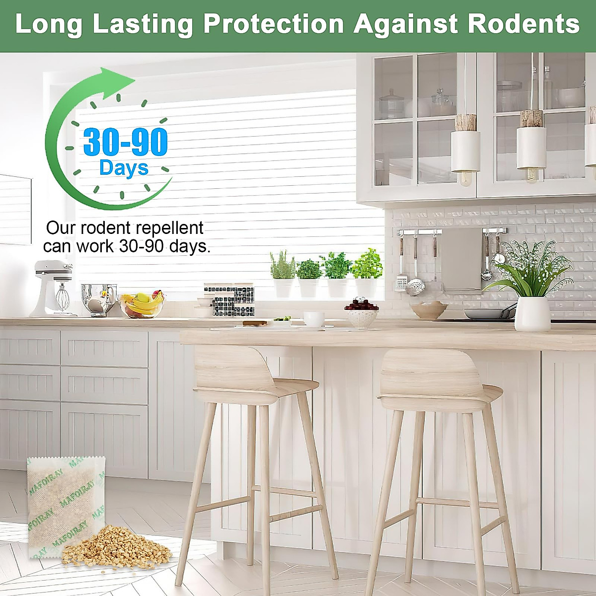 Rodent Repellent, Mafoiray Mouse Repellent Pouches Squirrel Repellent Natural Rodent Repelling, Eco-Friendly Peppermint Oil Outdoor to Keep Mice Out, Repel Mice from RV/Car/Garage/Home/Garage