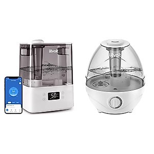 LEVOIT Humidifiers for Bedroom Large Room Home, (6L) & Humidifiers for Bedroom Large Room (2.4L Water Tank), Cool Mist for Home Whole House