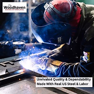 Woodhaven Pioneer 4' Firewood Rack with Cover - Black - Steel Outdoor Log Holder With Cover - Made In The USA - Powder Coat Finish