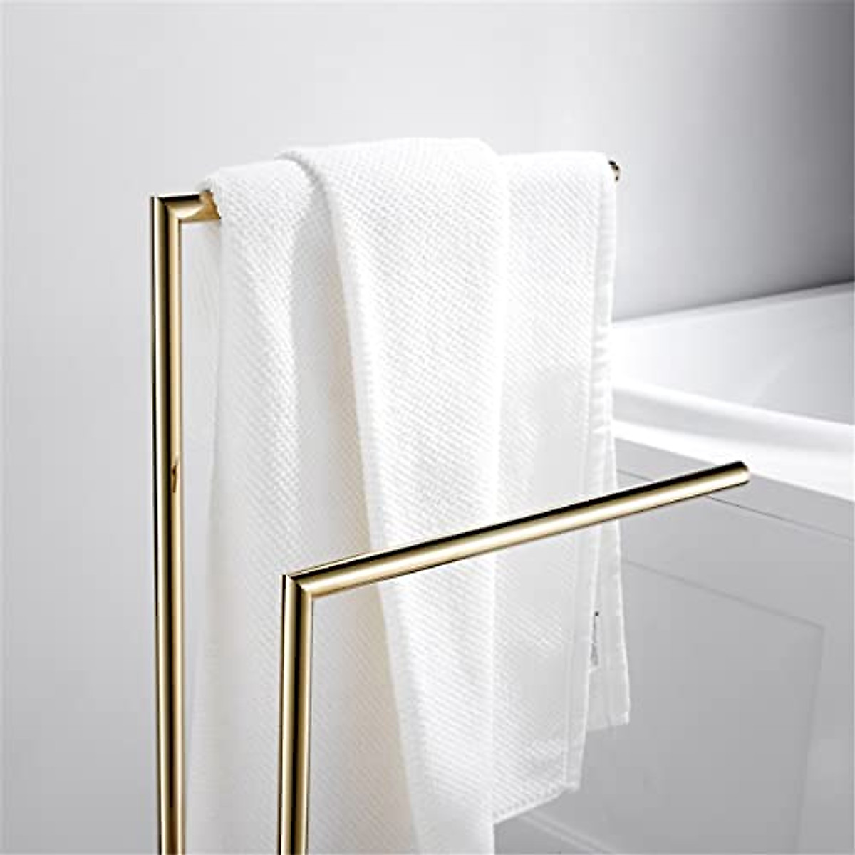 FCMLD Double L Shape Pedestal Towel Holder Bathroom Towel Rack Stand Floor Standing Bath Towel Holder Clothes Drying Racks (Color : D, Size