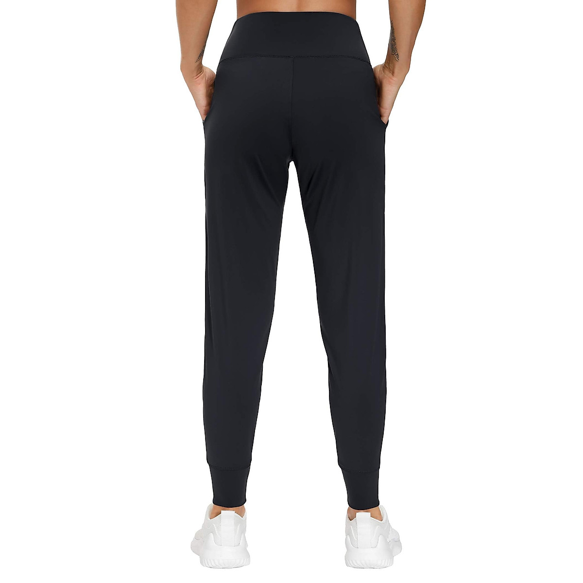 THE GYM PEOPLE Womens Joggers Pants with Pockets Athletic Leggings Tapered Lounge Pants for Workout, Yoga, Running, Training (X-Large, Black)