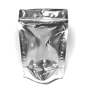 Smell Proof Mylar Food Storage Bag (50 Pack) 1 Ounce Clear Front Heavy Duty Ziplock 6x9x3 Inch Stand Up Leak Proof Foil Pouch w Hang Hole. Heat Sealable with Iron.