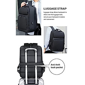 IPX Laptop Backpack Plus 17 Inch Travel Backpack Expandable Business Anti Theft Work Backpack with Laptop Compartment School Backpack with USB Charging Port Water Resistant Durable Bookbag for Men