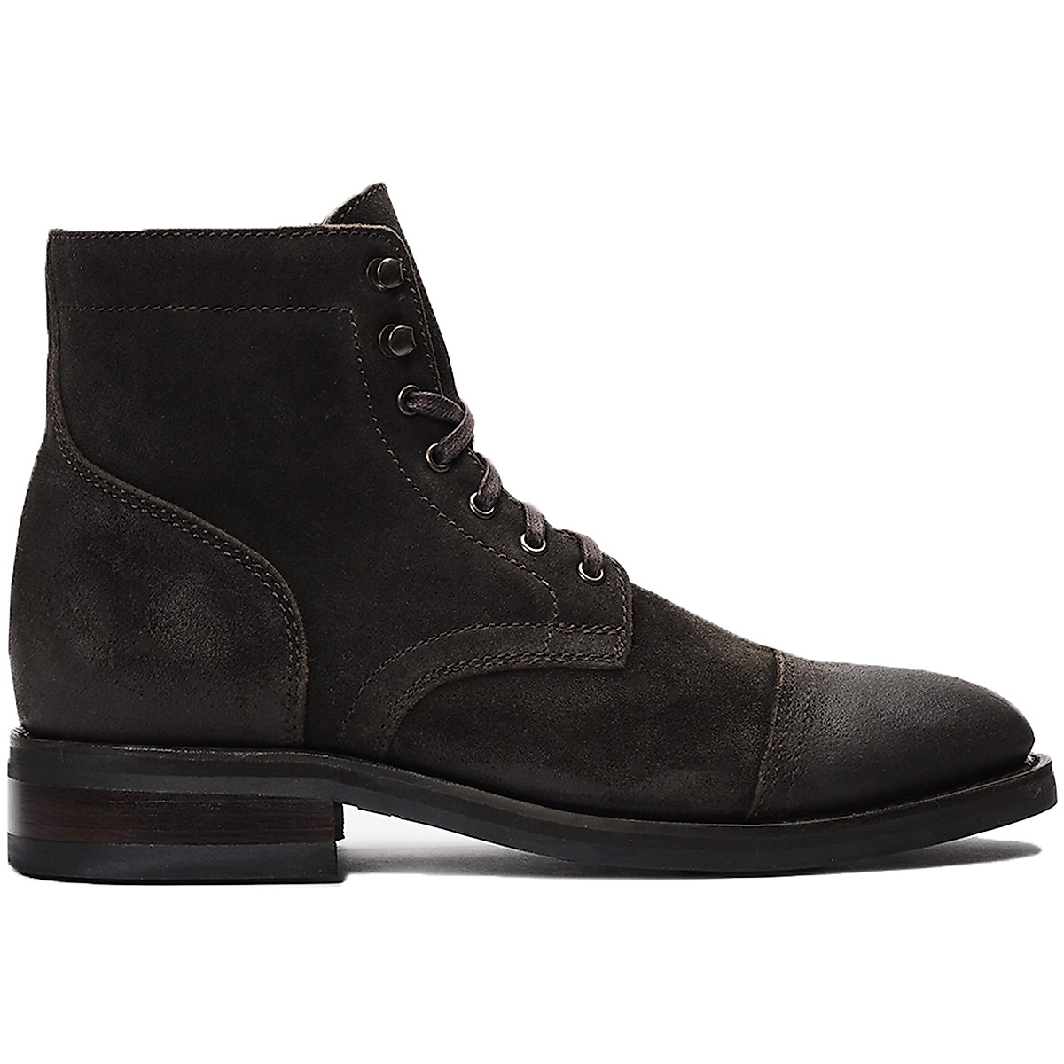 Thursday Boot Company Men’s Captain Cap Toe Leather Boots, Dark Olive Suede, 10.5