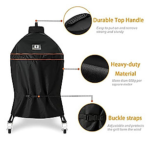 SUPJOYES Kamado Grill Cover for Kamado Joe Classic Charcoal Grills, Waterproof Heavy Duty Kamado Joe Grill Acccessories