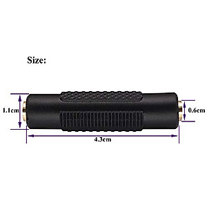 AAOTOKK 3.5mm Headphone Adapter, 4 Poles 3.5mm 1/8'' Female to Female Aux TRRS Stereo Audio Connector for Earphone, Headset Adapter, Smartphone, Laptop, Tablets, MP3 Player(2Pack 3.5mm F/F)