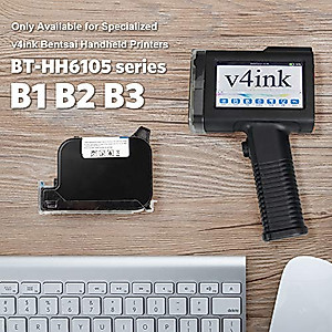 v4ink BT-2560N BENTSAI Original Aqueous Water Soluble Ink Cartridge Replacement for BENTSAI Handheld Inkjet Printer BT-HH6105B1 (Black, 1 Pack)
