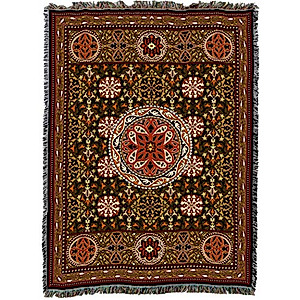 Pure Country Weavers Gothic Medallion Blanket - Patterns Gift Tapestry Throw Woven from Cotton - Made in The USA (72x54)