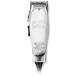 Andis 01557 Professional Master Adjustable Blade Hair Trimmer, Unbreakable Carbon Steel T-Blade - Silver, Chrome, Pack of 1