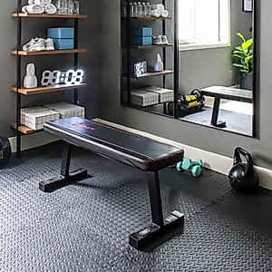 Signature Fitness Puzzle Exercise Mat with EVA Foam Interlocking Tiles for MMA, Exercise, Gymnastics and Home Gym Protective Flooring, 3/4" Thick, 96 Square Feet, Black