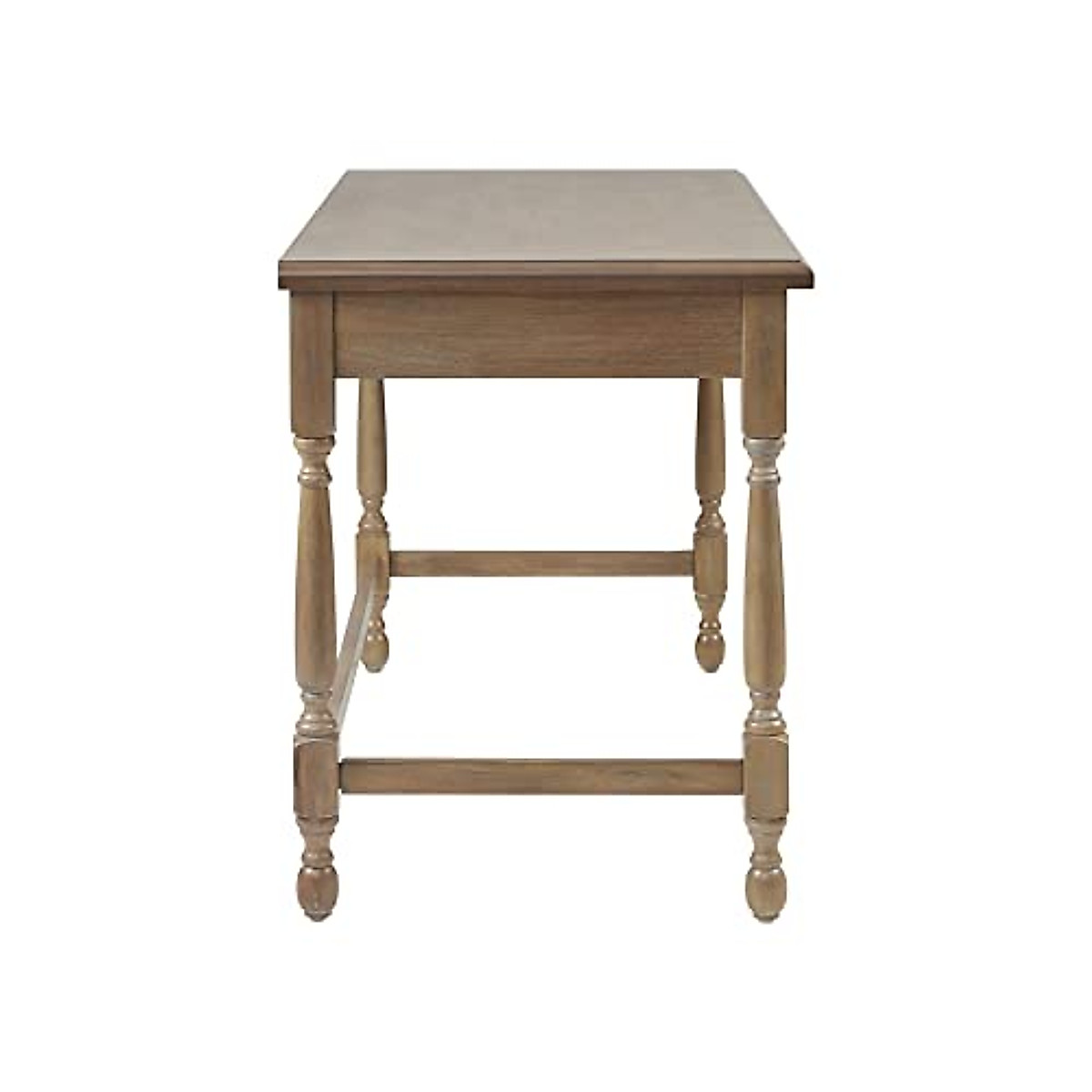 MARTHA STEWART Tabitha Solid Wood Writing Table with Metal Glides Drawer for Storage Living Room Furniture, Home Office Small Computer Desk, Turned Legs, 47.5" W x 23" D x 29" H, Natural