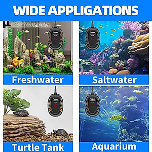 FREESEA Aquarium Fish Tank Heater: 100W Small Submersible Turtle Heater with Adjustable Temperature External Controller for Betta | Saltwater | Freshwater | 10-20 Gallon