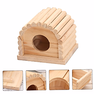 Balacoo 1Pc Hamster Villa Cabin Hamster House Hamster shelter Toy Hamster Guinea Pig Ladder House Rat Hideout Hedgehog Hamster Cabin Wooden Hut Hamster cage Sleeping nest Chinchilla pet