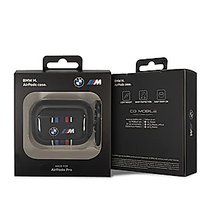 CG MOBILE BMW - M Collection - AIRPODS PRO Cases TPU Colored Multiple Lines and Logo Printed Glossy - Black