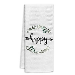 Happy Floral Kitchen Towels Dishcloths Hand Towels Beach Towel, Housewarming Towels Kitchen Towels Dish Towels Hand Towels,Gifts for New House New Apartment Family Women Men,Birthday Gifts for Girls