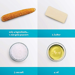 Jolly Time Simply Popped - Lightly Salted Microwave Popcorn - Gluten Free & Kosher Snack with Natural Whole Grain Kernels (Simply Popped Butter, 3 Ounce (Pack of 12))