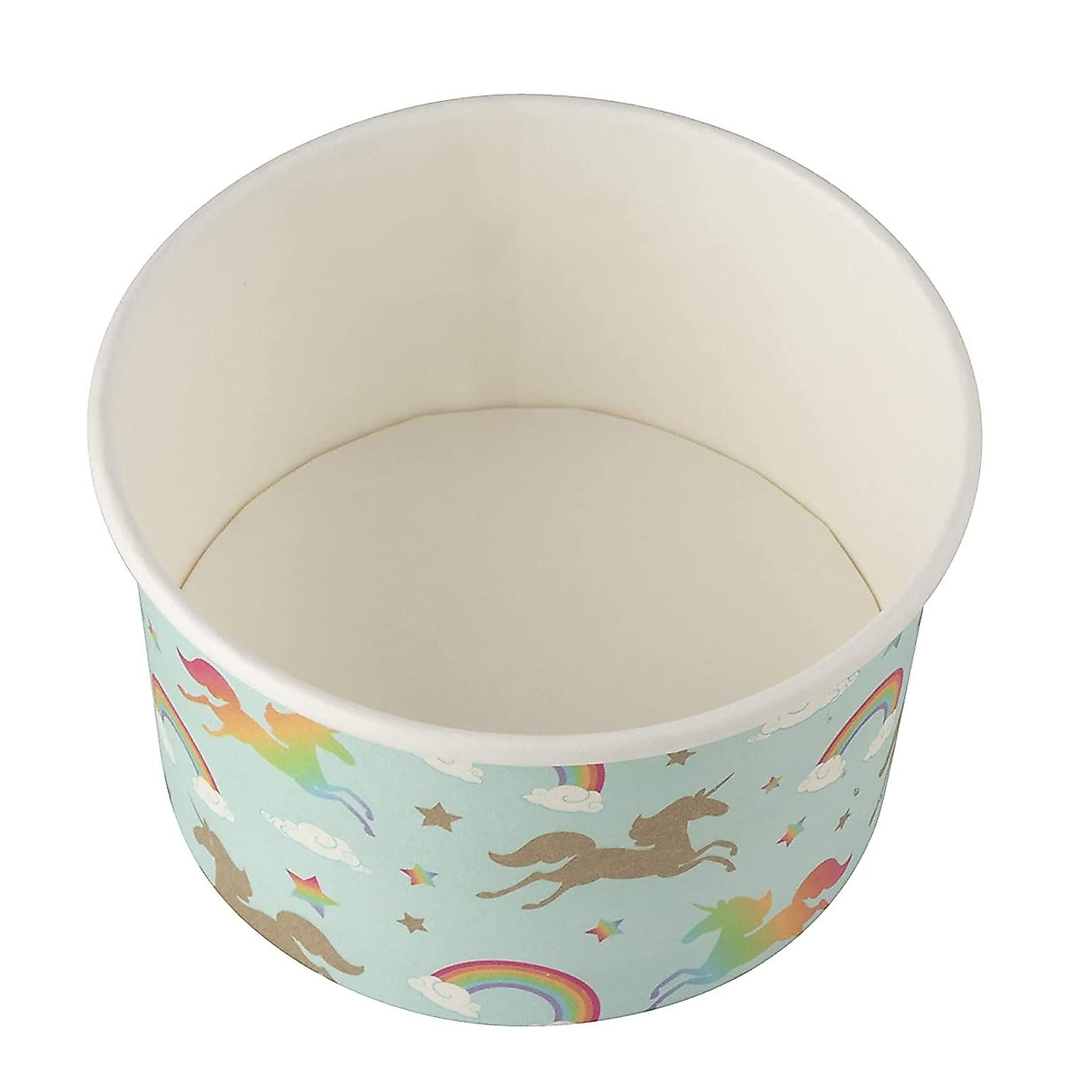 Juvale 100-Count Ice Cream Sundae Cups, Yogurt Dessert Bowls, Paper Rainbow Unicorn Party Supplies, 8-Ounces, Light Blue