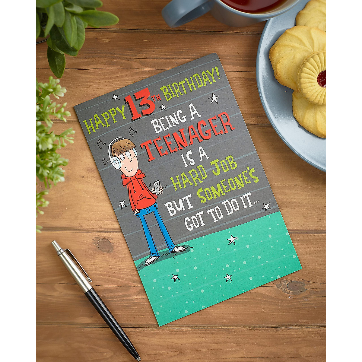UK Greetings 13th Birthday Card for Him/Friend - Funny Teen Design
