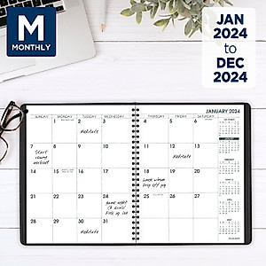 AT-A-GLANCE 2024 Monthly Planner, 7" x 8-3/4", Medium, Large Print, Black (70LP090524)