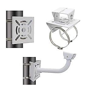 Fox Baby Universal Vertical Pole Mounting Bracket for CCTV Security Camera PTZ Dome, Wall Mounting Loop Bracket with 8 Loops (2 Pcs)