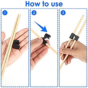 TIESOME 8Pcs Reusable Chopstick Helpers, Training Chopstick Hinges Connector Practice Chopsticks for Adults, Kids, Beginner, Trainers or Learner(Mix color)