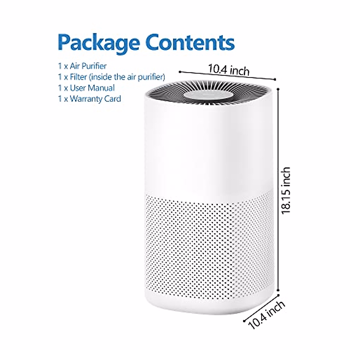 Hitekon Air Purifiers for Bedroom Home, Hepa Air Purifier Large Room Air Cleaner Up to 1782 Ft², H13 True HEPA Filters for Pets Dust Dander Pollen Smoke, Remove 99.97% Allergens