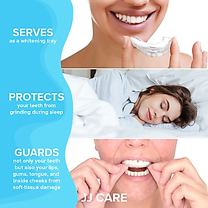 JJ CARE Mouth Guard (2 Pairs), Best Value Comes Retainer Cleaner Tablets, Custom Moldable Night Guards for Teeth Grinding at Night, Dental Mouth Guard for Sleeping