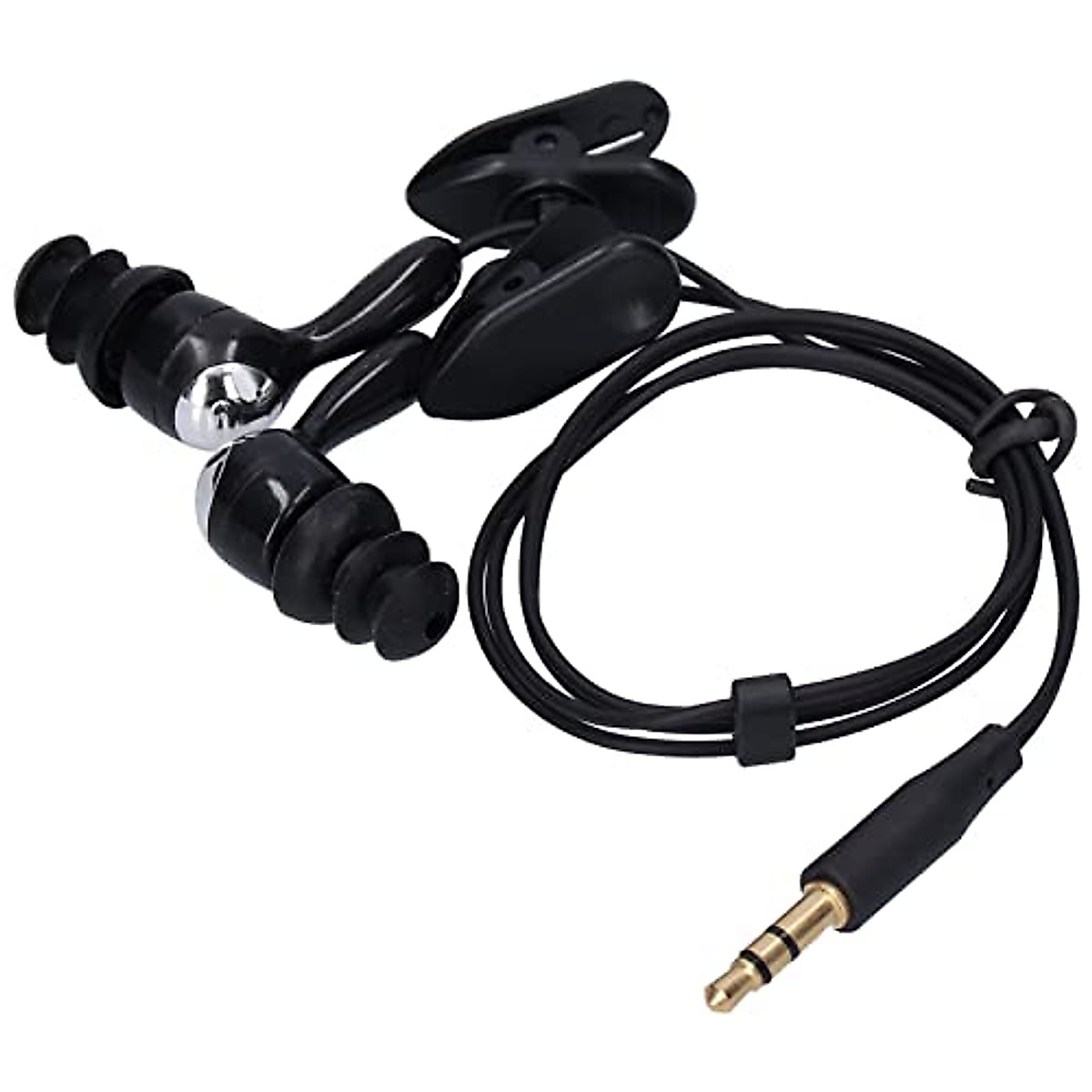 PUSOKEI Short Cord Waterproof Headphone, IP68 Waterproof Shortline in-Ear Tree Earplugs Waterproof Earphone Suitable Fit for Swimming Surfing Running(Black)