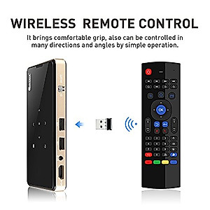 QINTAIX Mini Pico HD Projector Smart Android6.0 OS,2GB RAM,HD Input, Auto Vertical Keystone Correction - Miracast and Airplay Function,5Ghz WiFi +BT4.1, DLP with LED Google Play Store Projector