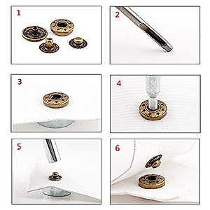 40 Sets Snap Fasteners Kit, 17 mm Big Size Metal Clothing Snaps Kit with Fixing Tools, Leather Rivets+Buttons Press Studs+Double Cap Rivet for Bracelet, Bags, Leather, Coat, Down Jacket, Jeans Wear