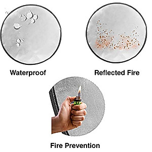 CALPALMY 36" Round Grill Mats for Outdoor Grill Deck Protector - Fireproof Mat for Outdoor Grill Patio and Deck Fire Pit - Fire Retardant Heat Shield Fire Pit Mat for Lawn, Ground and Wood Floor