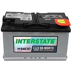 Interstate Batteries Automotive Battery 12V 80Ah (Group Size H7, 94R) 850CCA SLI AGM Automobile Replacement Battery for Cars, SUVs, Sedans, Trucks (MTX-94R/H7)