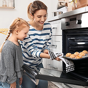 4 Pieces Buffalo Plaid Kitchen Towels Black White Plaid Towels Home Family Love Hand Towels Set Farmhouse Fast Drying Decorative Towels for Cooking