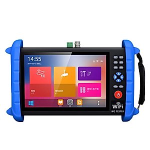 Portable 7 Inch CCTV Tester-Support up to 6K IP Camera Test- AHD, TVI, CVI & CVBS Analog Camera Test-RJ45 Cable TDR Tester with PoE/IP Discovery/HDMI in & Out/Built in WiFi/PTZ