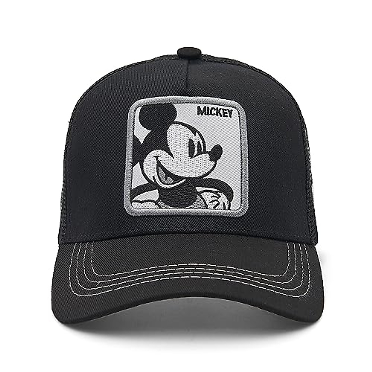 YAFUBO Cartoon Baseball Cap Men's Women's Retro Trucker Hat for Outdoor Sports Black