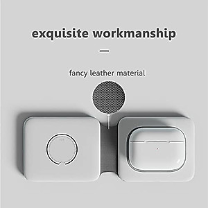 Foldable Wireless Charger Station 3 in 1, 15W Magnetic Fast Travel Charging Pad for Multiple Devices (White)