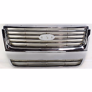 Garage-Pro Grille Assembly Compatible with 2006-2008 Ford Explorer Chrome Shell and Insert With emblem provision