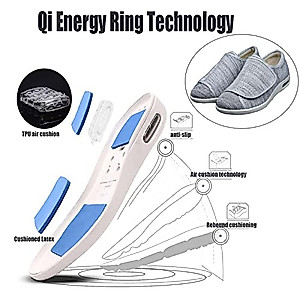 YOGYE Arthritis Edema Adjustable Closure Toe Swollen Feet Slippers,Breathable Mesh Sneakers for Elderly Diabetic Edema Swollen Feet,Light Grey▁41