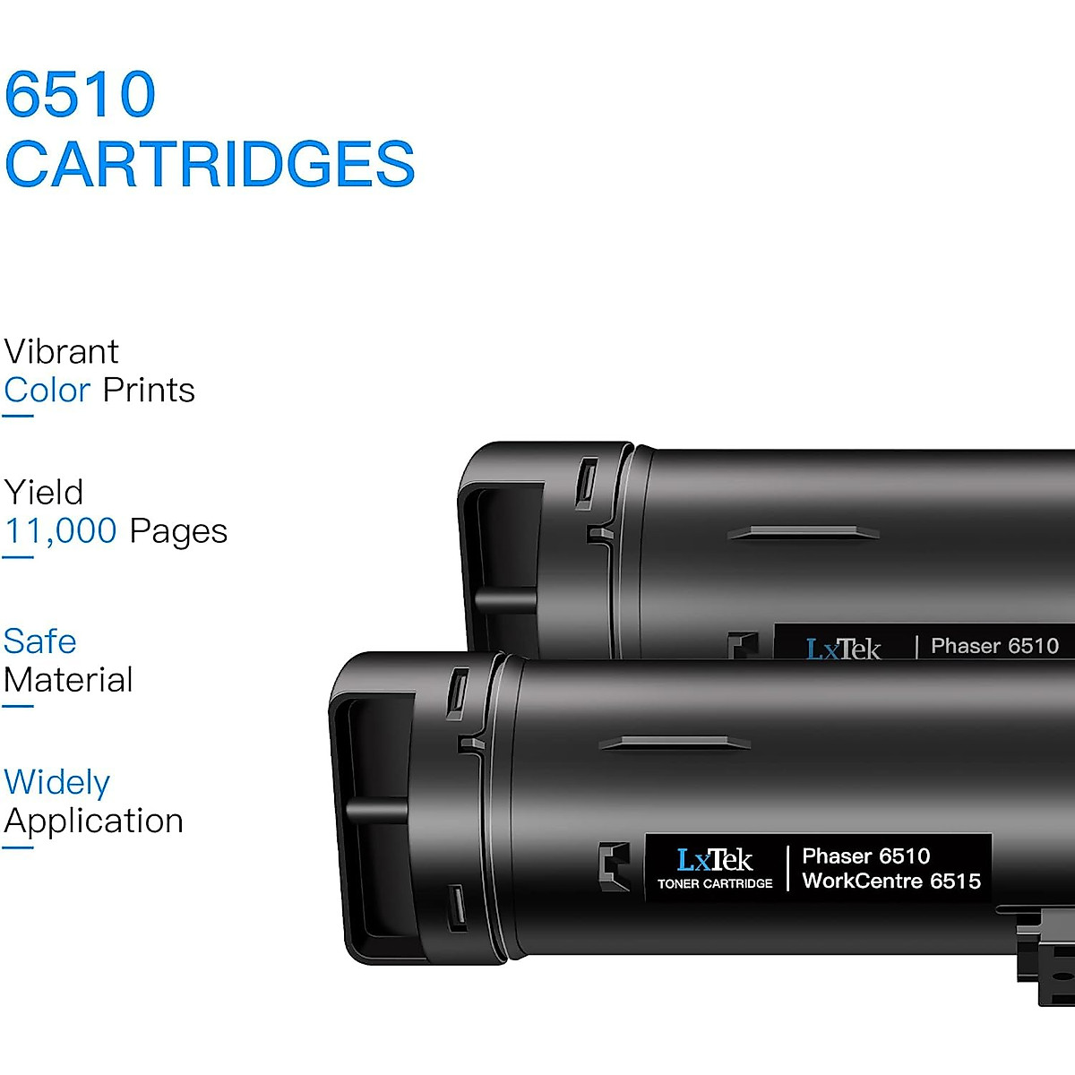 LxTek Compatible Toner Cartridge Replacement for Phaser 6510, WorkCentre 6515 High Yield (2-Pack, Black)