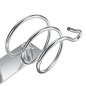 Hair Dryer Holder Wall Mount,Blow Dryer Organizer Wall Mounted Flat Irons,Curling Wands Save Space & Easy to Install Multi-Functional Hair Dryer Rack for Bedroom & Bathroom (Aluminum, siliver)