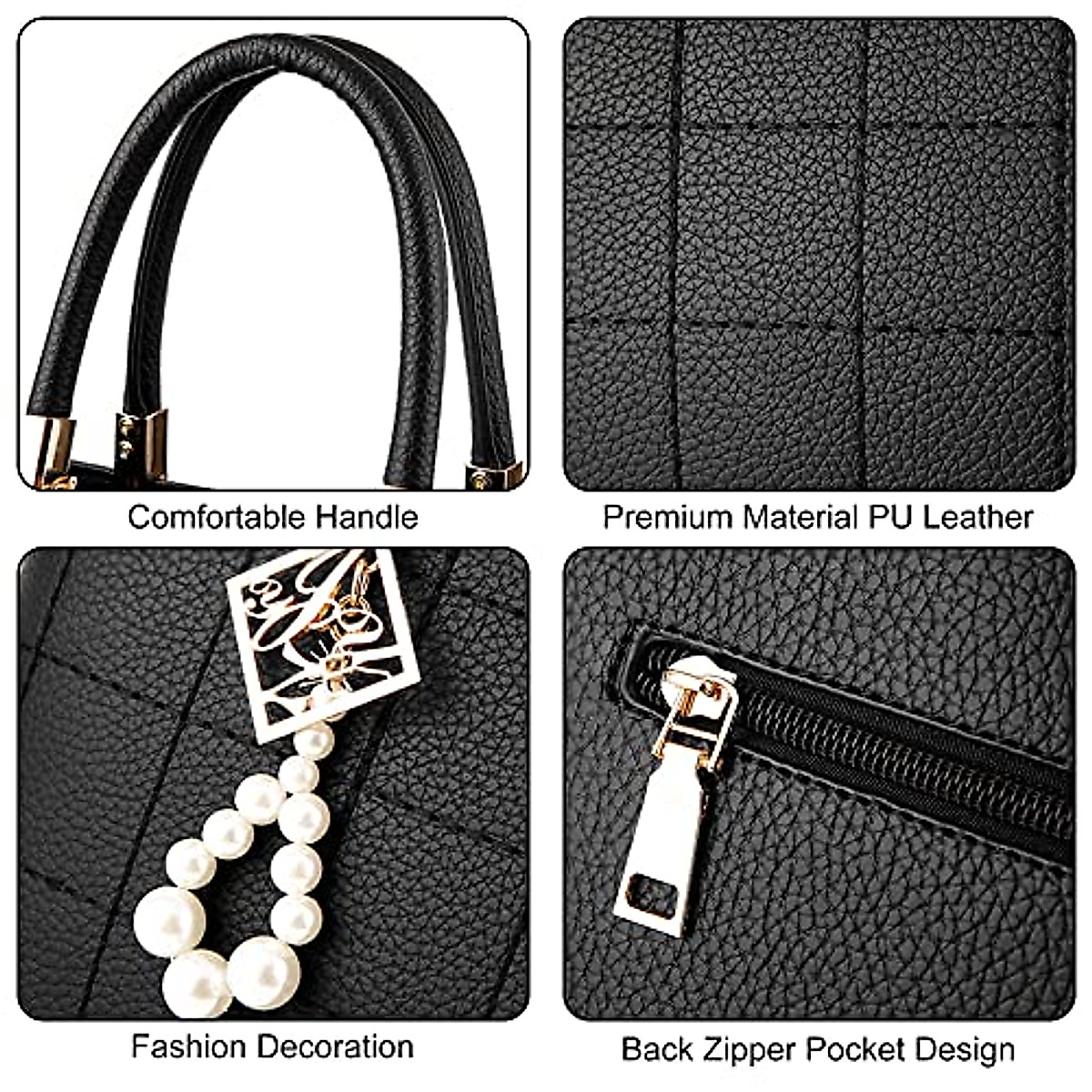 Tote Bags Soft PU Leather Purses and Handbags for Women Handle Bag Shoulder Satchel Bags with Multi-Pocket (Pink)