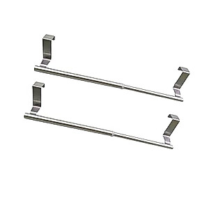 HOOTNEE 2pcs Stainless Steel Rack Towel Holder Over Cabinet Towel Rack Towel Stand Towel Racks Towel Hanger Over Cabinet Towel Storage Rack Kitchen Towel Hanger Bath Towel Rod Silver